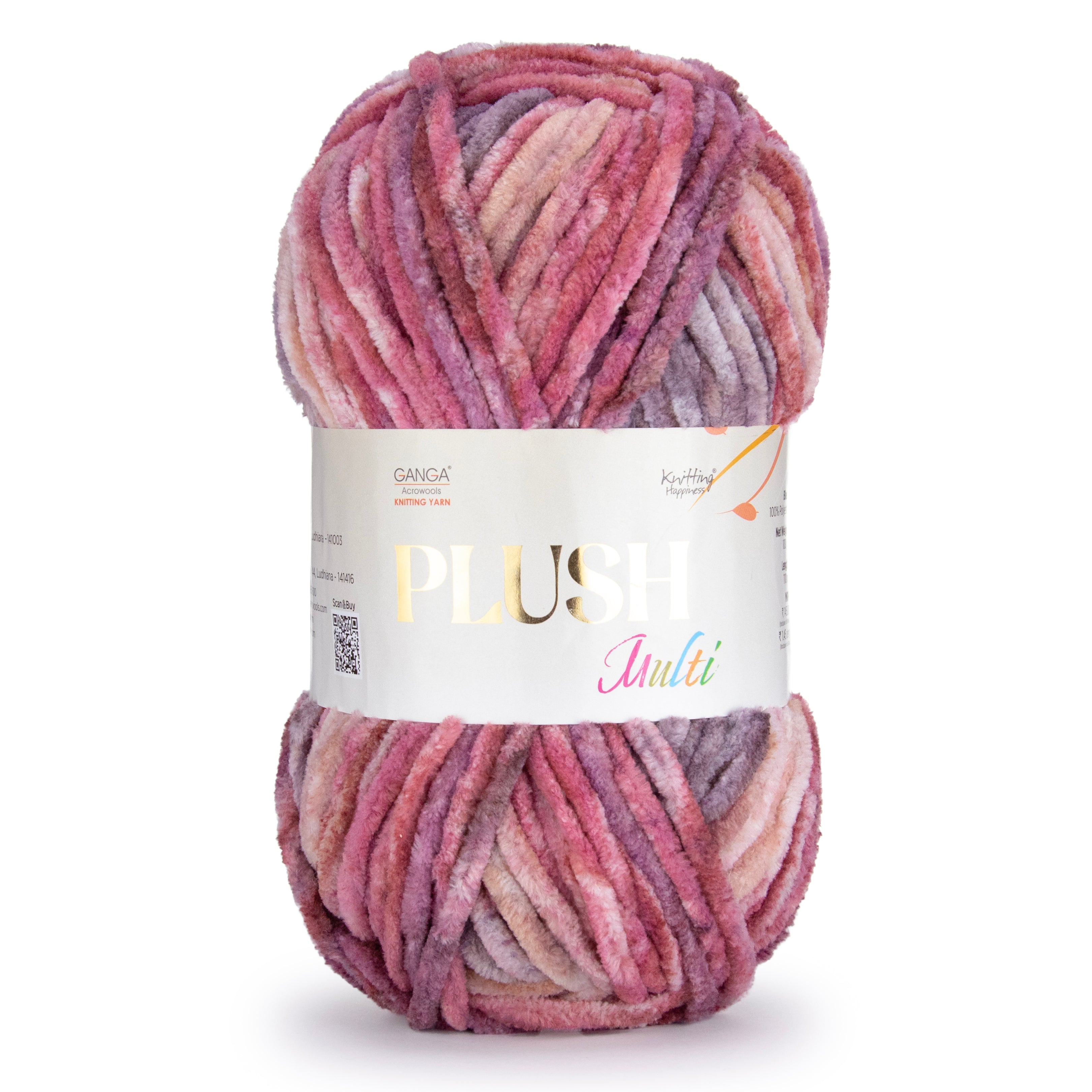 Plush Multi Luxurious Chenille Yarn - Knitting Happiness